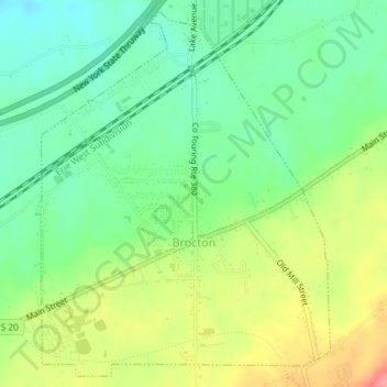 Carte topographique Village of Brocton, altitude, relief