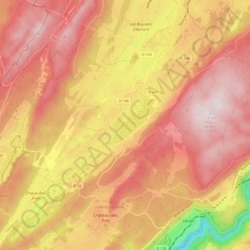 Carte topographique Grande-Rivière-Château, altitude, relief
